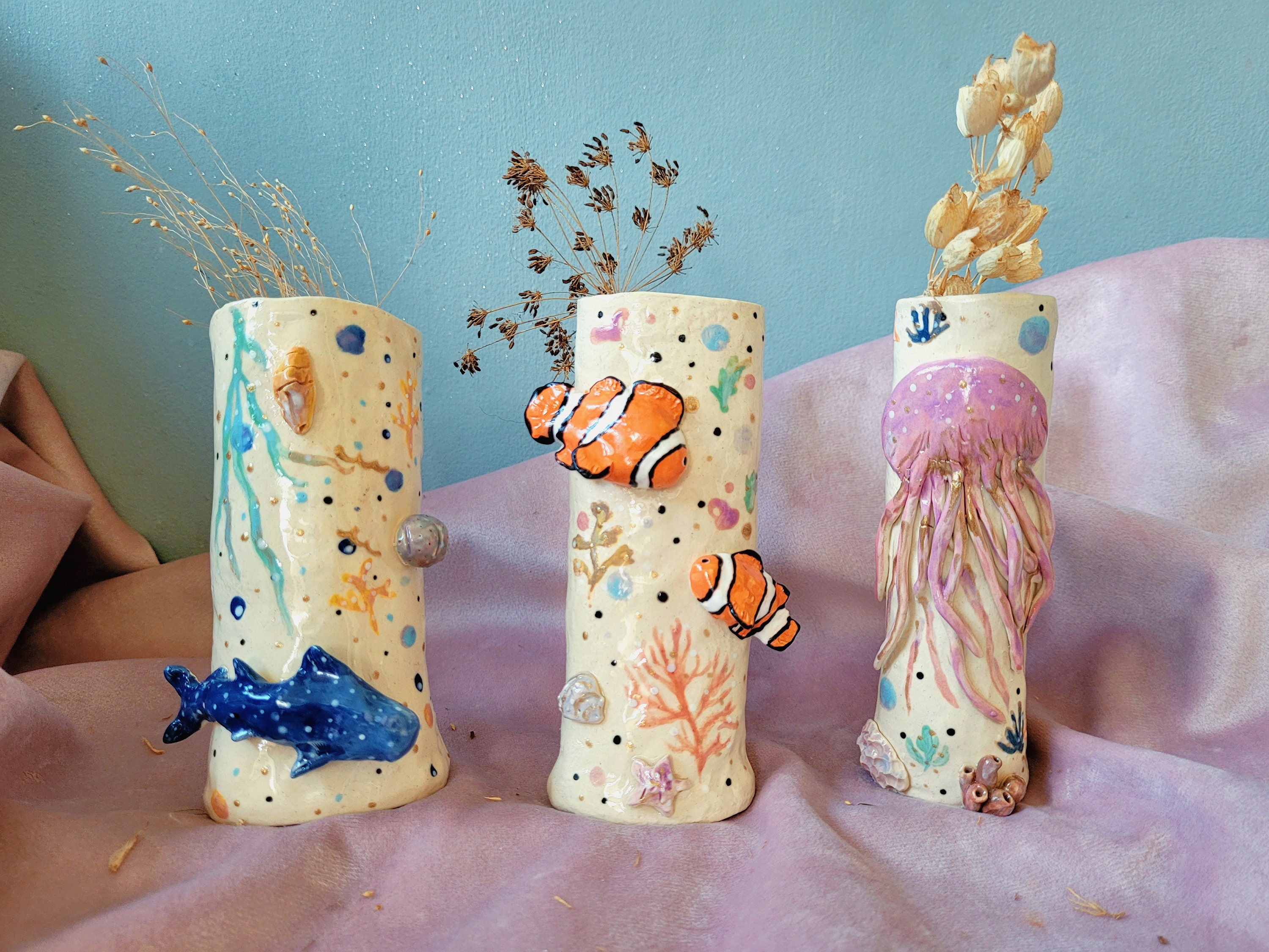 The Sealife Vases - Handmade Ceramic Vase, Home Décor, Garden Décor ...