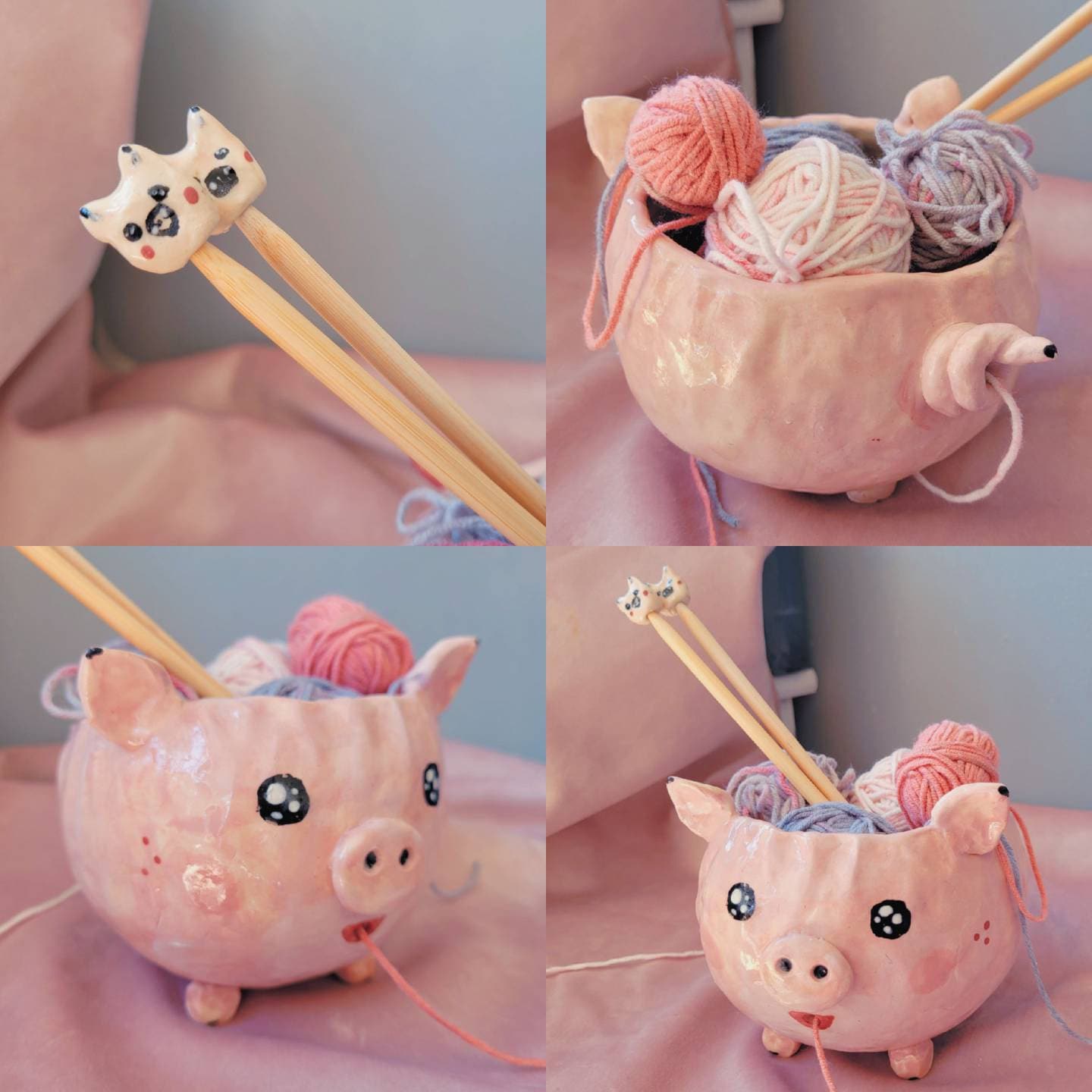 The Piggy Pig Yarn Bowl - Handmade Ceramic Yarn Bowl. Hand Pinched ...