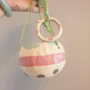The Botanic Collection - Handmade Ceramic Hanging Planter, Plant Pot ...