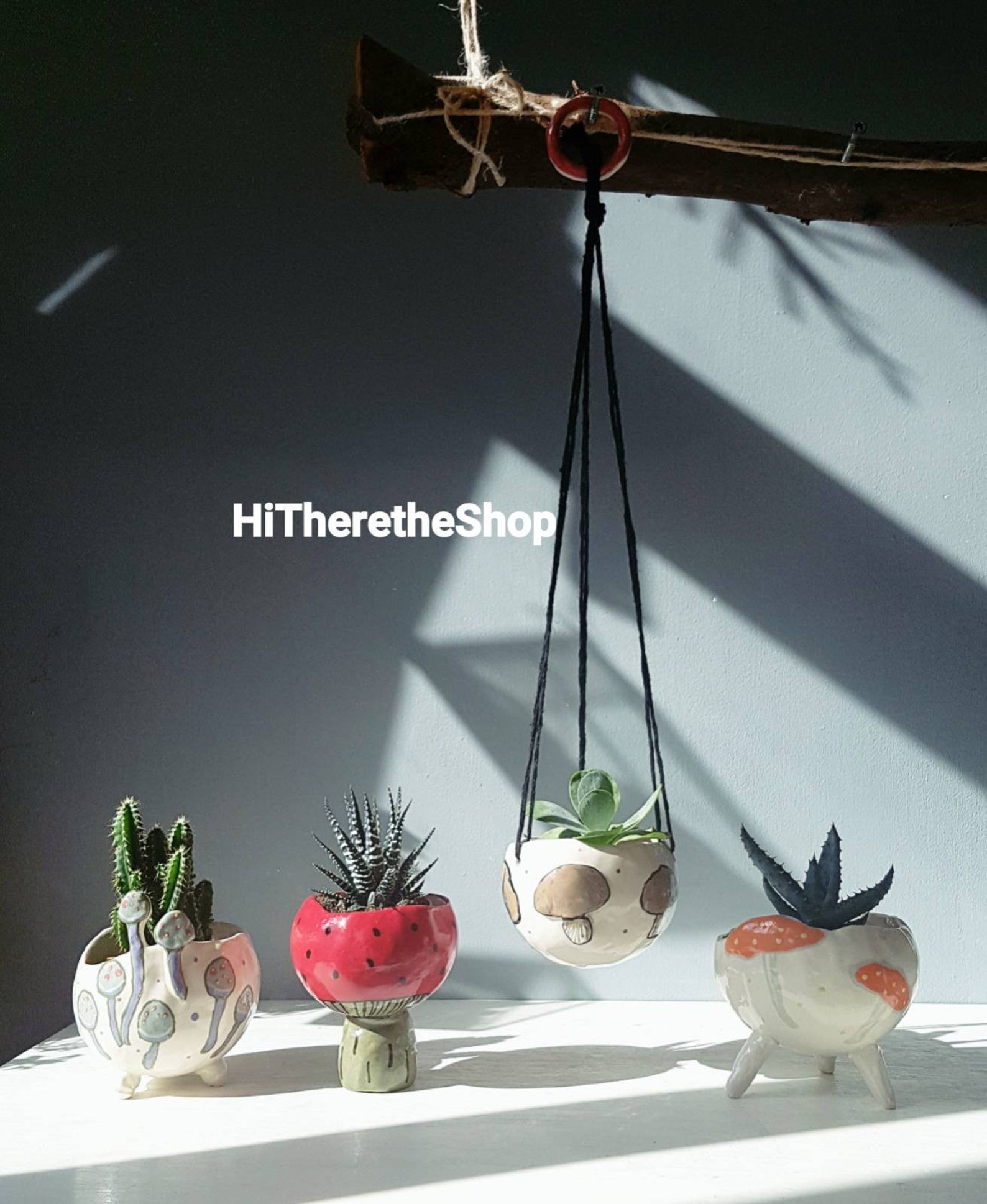 The Cool Shrooms Collection Handmade Ceramic Hanging | Etsy