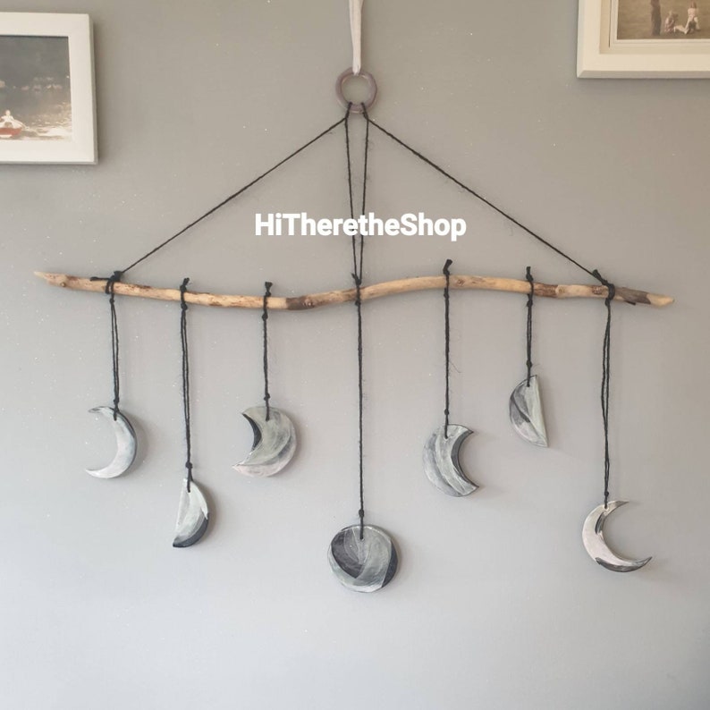 The Hithere Wall Collection - Moon Phase Wall Hanging. Handmade Ceramic ...