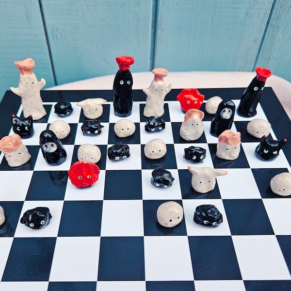 Ceramic Chess Set - Etsy