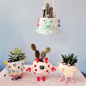 The Space Monster Alien Collection! Handmade Ceramic Plant Pot, Indoor ...