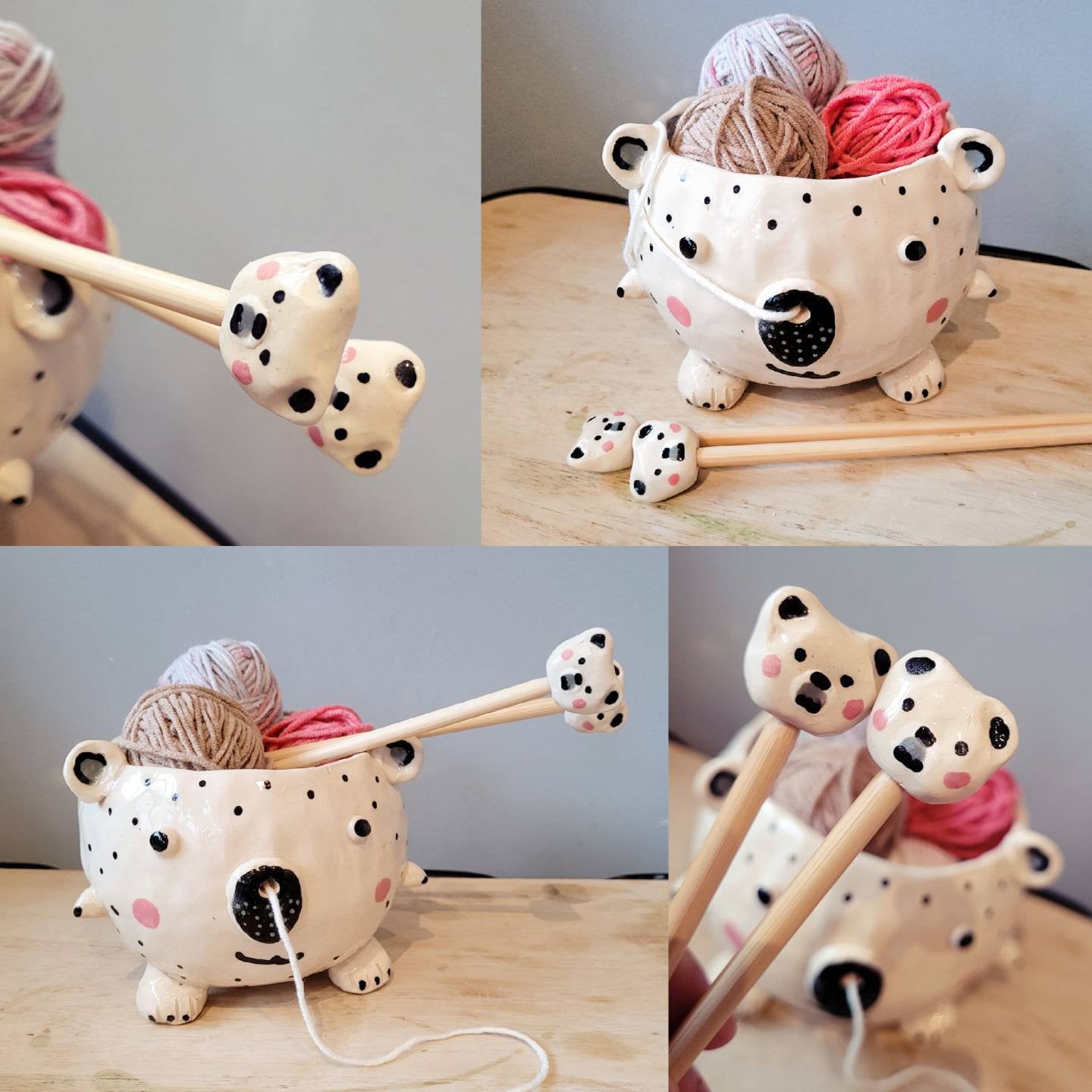 The Silly Bear Yarn Bowl - Handmade Ceramic Yarn Bowl. Hand Pinched ...