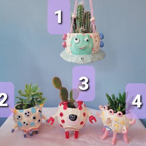 The Space Monster Alien Collection! Handmade Ceramic Plant Pot, Indoor ...