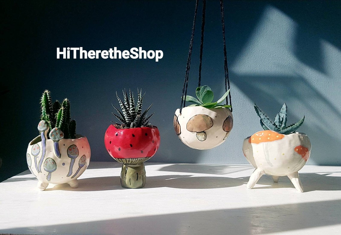 The Cool Shrooms Collection Handmade Ceramic Hanging - Etsy