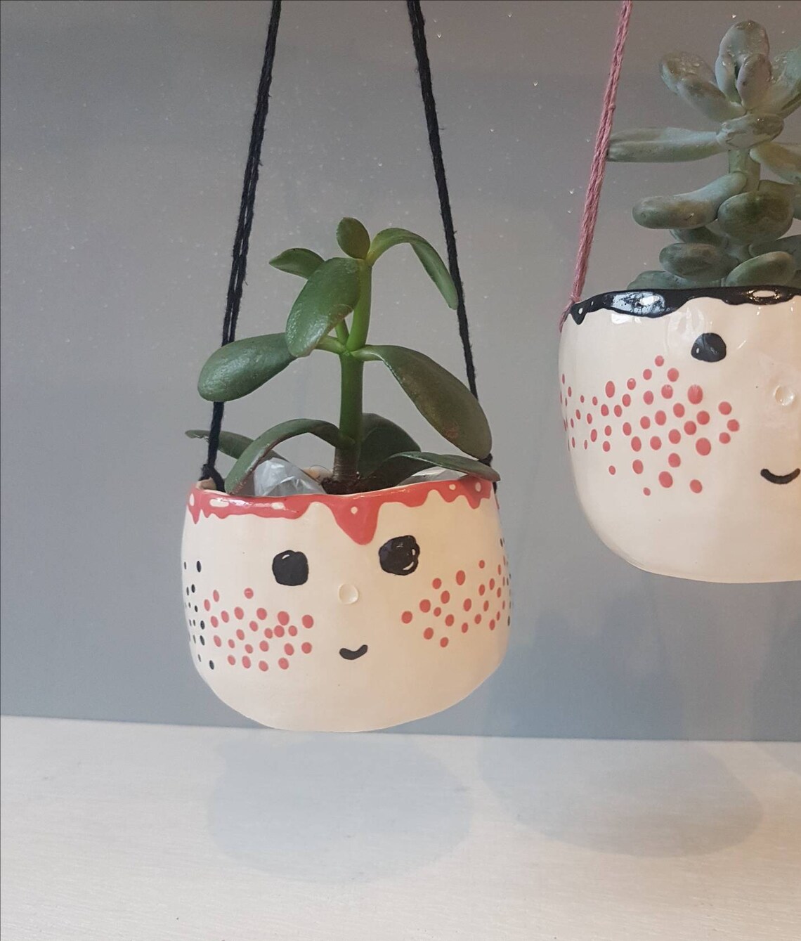 The Spotty Dotty Face Collection handmade ceramic plant pot | Etsy