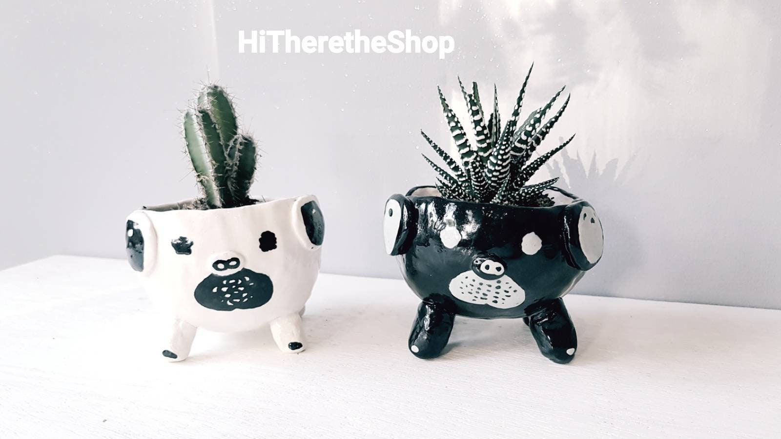 The Pug Friends Collection - Handmade Ceramic Plant Pot, Succulent Pot ...