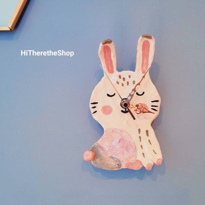 Rabbit Clock - Etsy