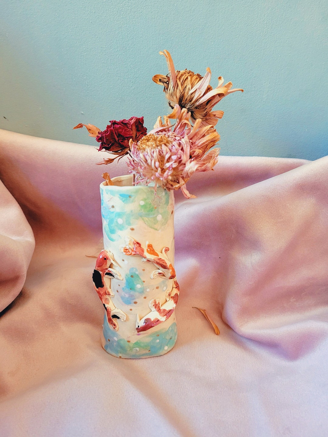 The Koi Fish Karma Circle Vase. Handmade Ceramic Vase. Unique Gift Idea ...