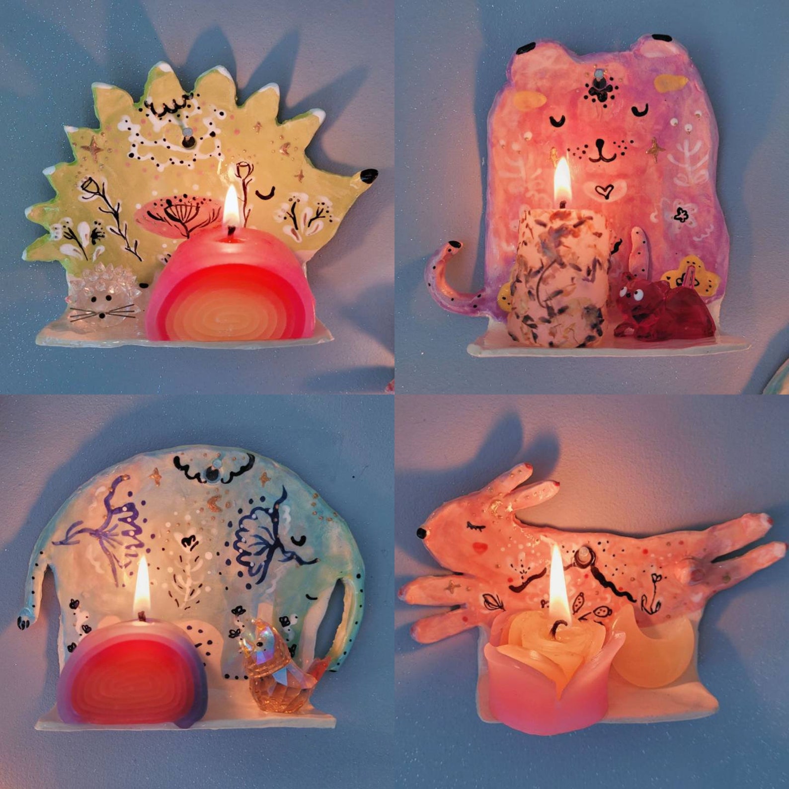 The Magic Animal Shrines! Handmade Ceramic Anima Wall Shelf, Candle ...