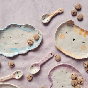 Cutie Pie Plate With Spoon Set - Handmade Ceramic Snack Plate Tapas ...