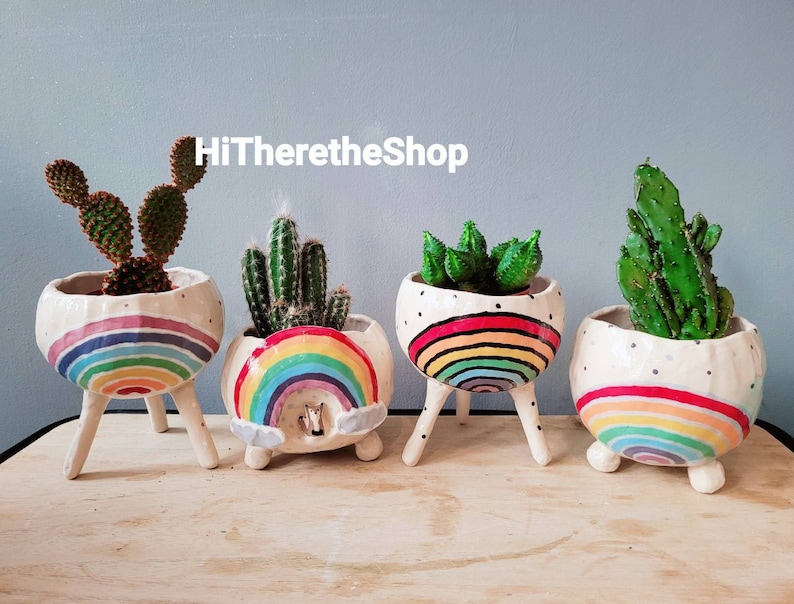 The Rainbow Pot Collection 2! Ceramic, Handmade Planter, Succulent Pot ...