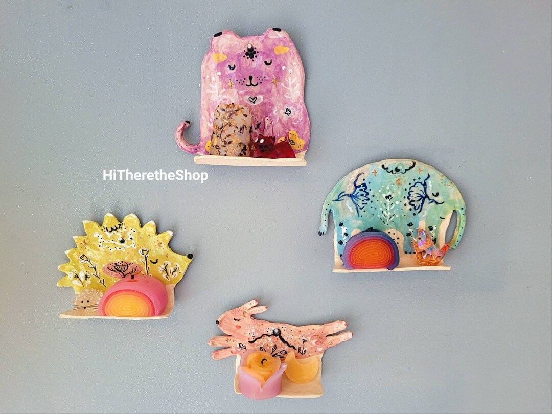 The Magic Animal Shrines! Handmade Ceramic Anima Wall Shelf, Candle ...