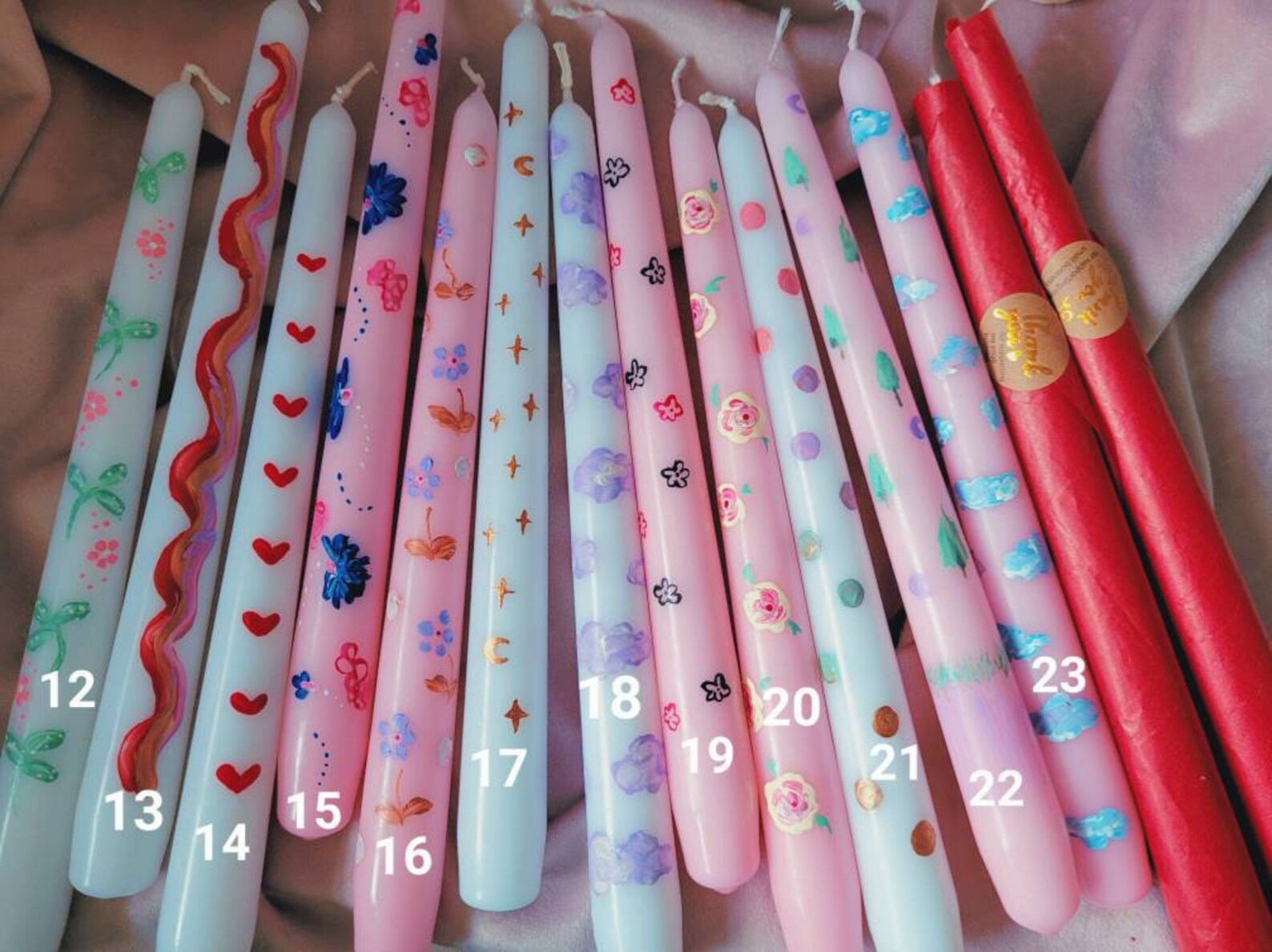 Hand Painted Candles Obsession Collection! Hand Painted Taper or ...