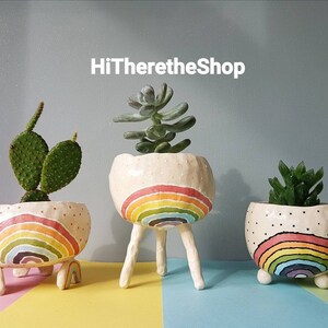 The Rainbow Pot Collection - Ceramic, Handmade Succulent Pot Cactus Pot ...