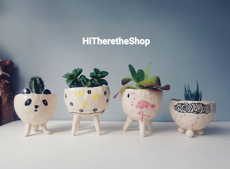 The Very Fun Collection Ceramic handmade succulent pot | Etsy