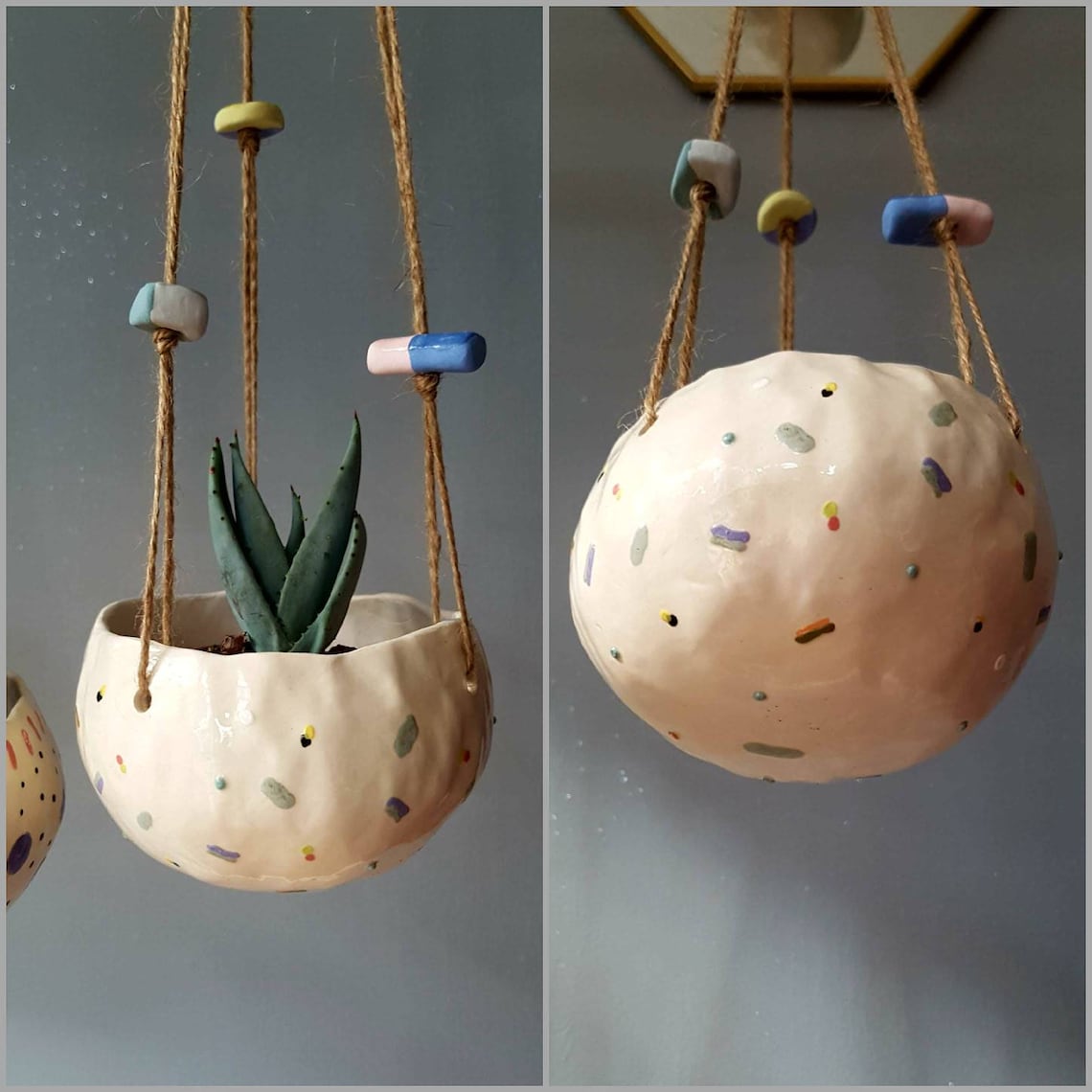 The Random Pots Collection Handmade Ceramic Hanging - Etsy