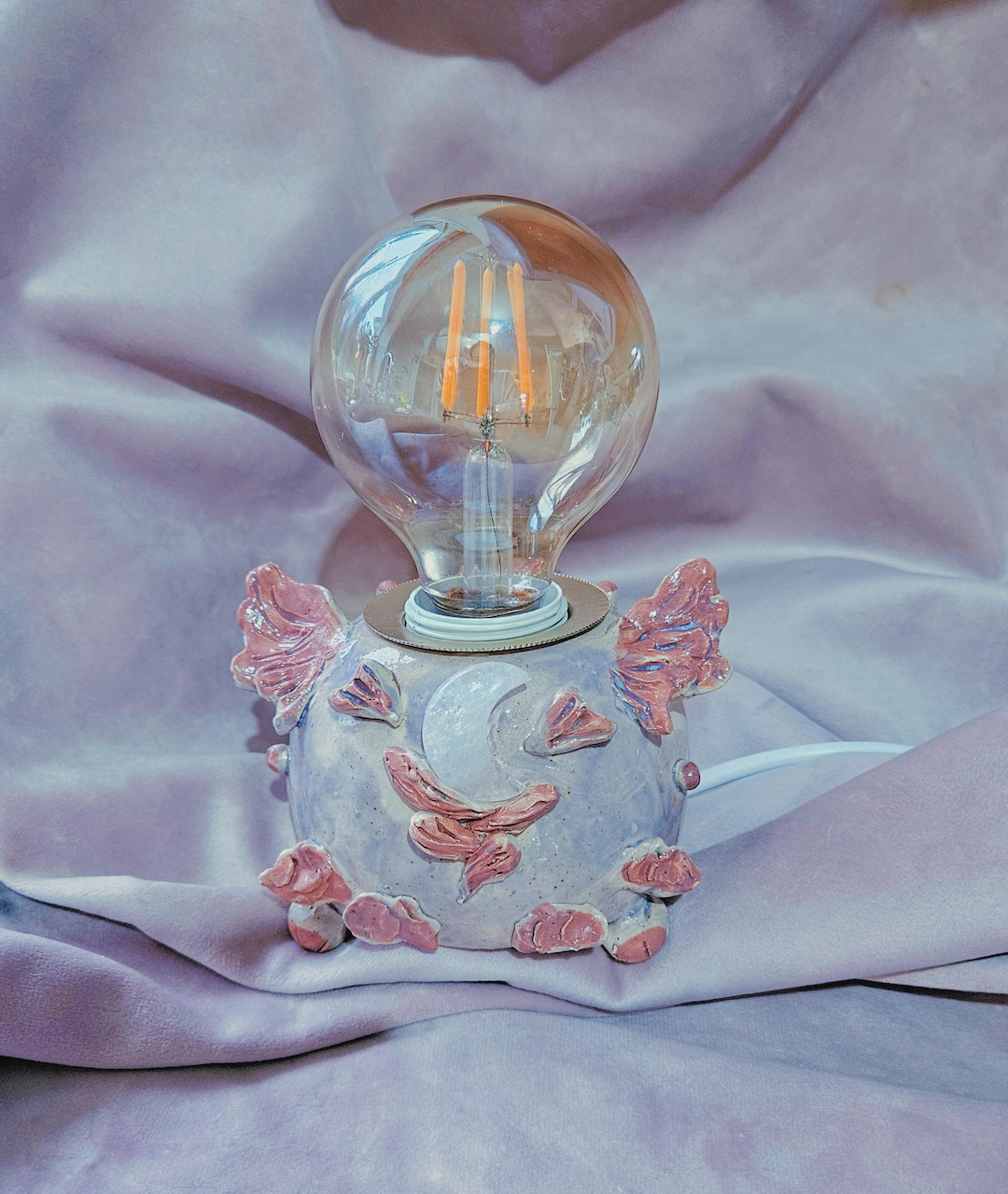 The Pink Moon Crystal Crown Lamp! Handmade Ceramic Lamp. Amazing ...
