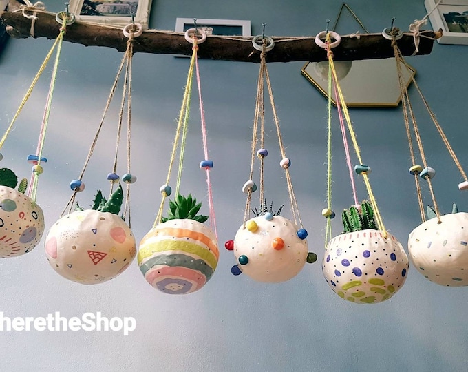 The Random Pots Collection Handmade Ceramic Hanging - Etsy