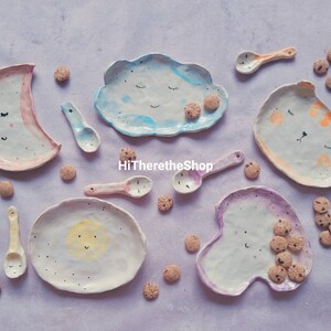 Cutie Pie Plate With Spoon Set - Handmade Ceramic Snack Plate Tapas ...