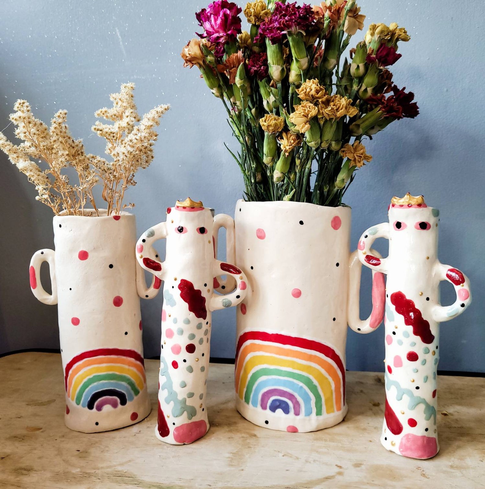 The Rainbow Vase. Handmade Ceramic Vase. Unique Gift Idea. Pottery ...