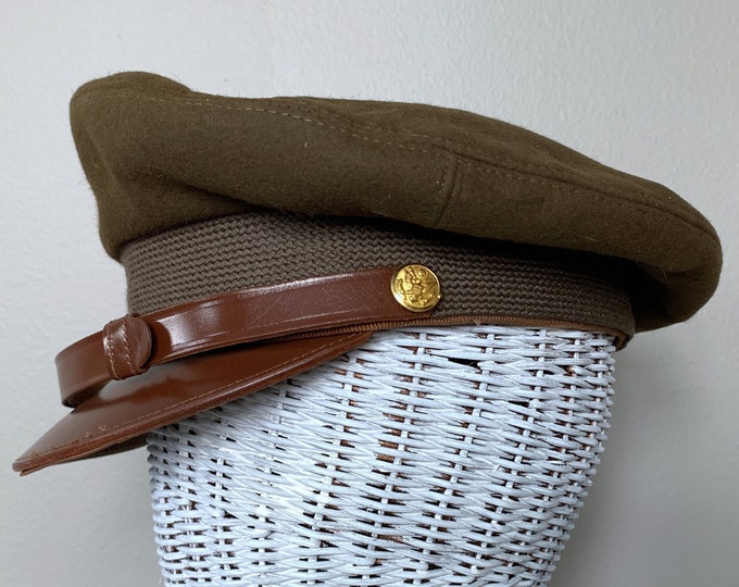 WWII U.S. US Army Service Dress Cap ROTC World War 1940's Vintage ...