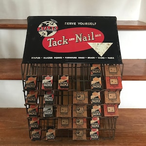 1960s Hardware Store Atlas Tack & Nail Rack Countertop Display Piece - Etsy