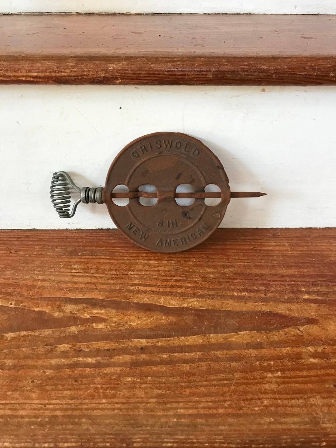 Antique Griswold Stove Damper- Flue Damper - Rustic Chimney - Shelf ...