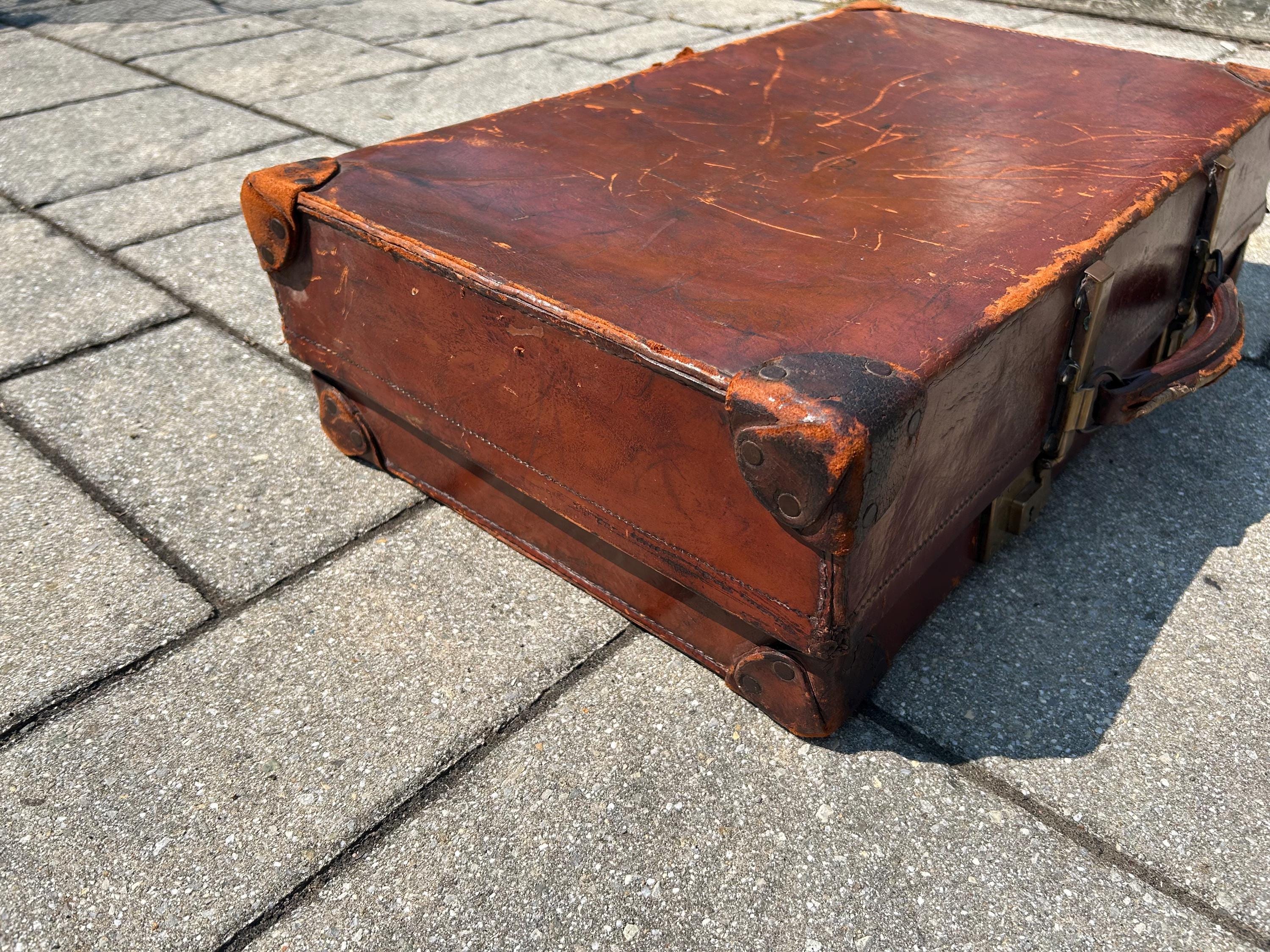 Revelation Suitcase - English Leather Suitcase - Old Tattered Leather ...