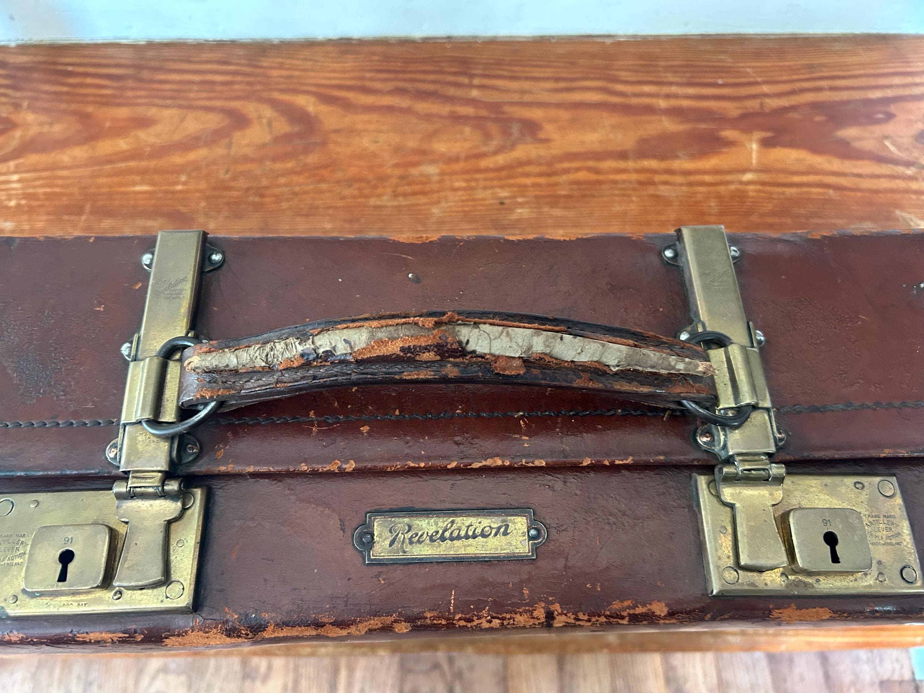 Revelation Suitcase - English Leather Suitcase - Old Tattered Leather ...