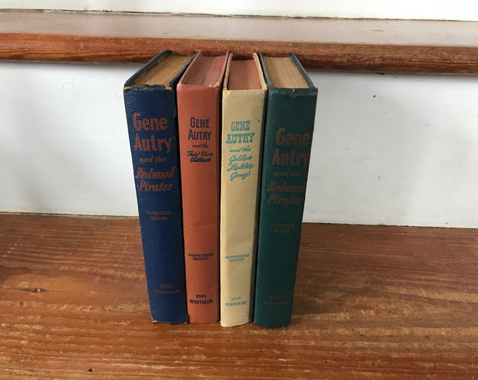 Colorful Book Bundle - 1940s Gene Autry Book Collection - Decorative ...