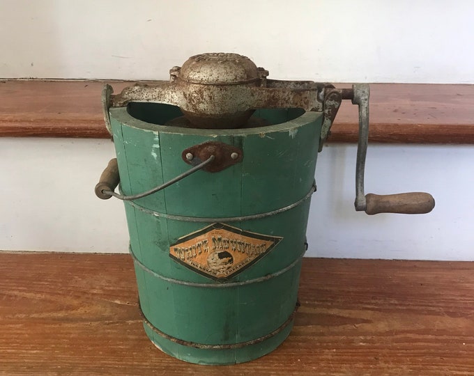 1920s White Mountain Ice Cream Freezer - Authentic Early Hand Crank Ice ...