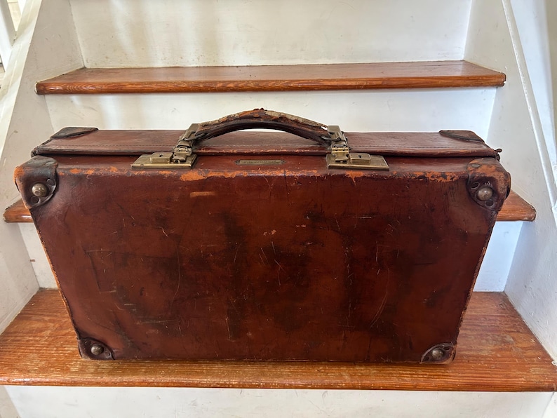 Revelation Suitcase - English Leather Suitcase - Old Tattered Leather ...