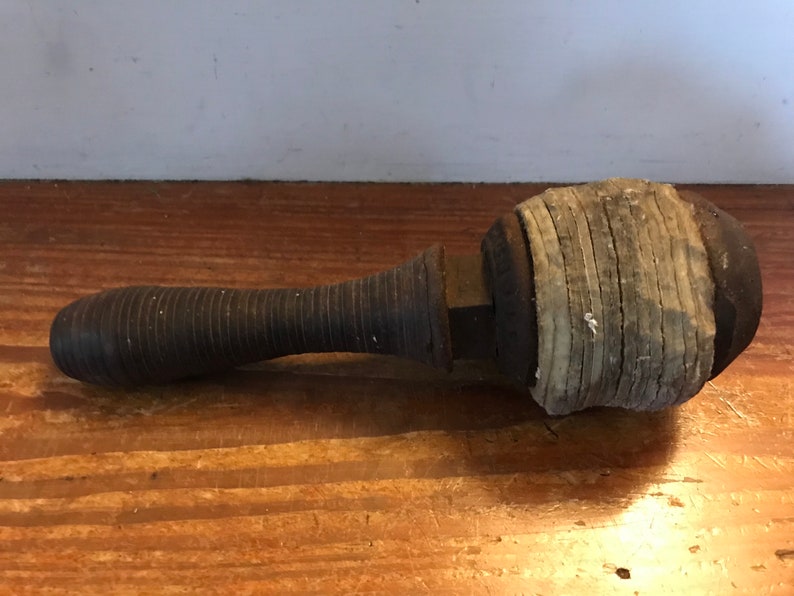 Antique 1800s Goddard Mallet - Raw Hide Cast Iron Tool - Stacked ...