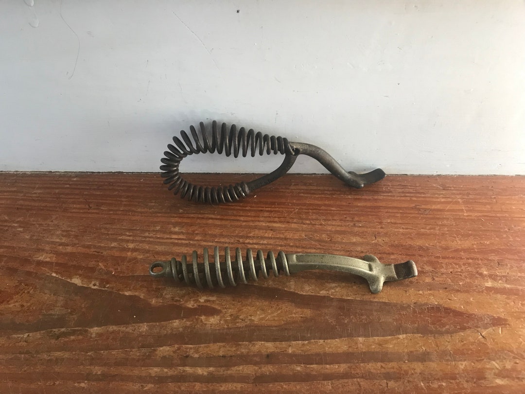 Two Spring Stove Plate Lift Handles - Antique Stove - Farmhouse Kitchen ...