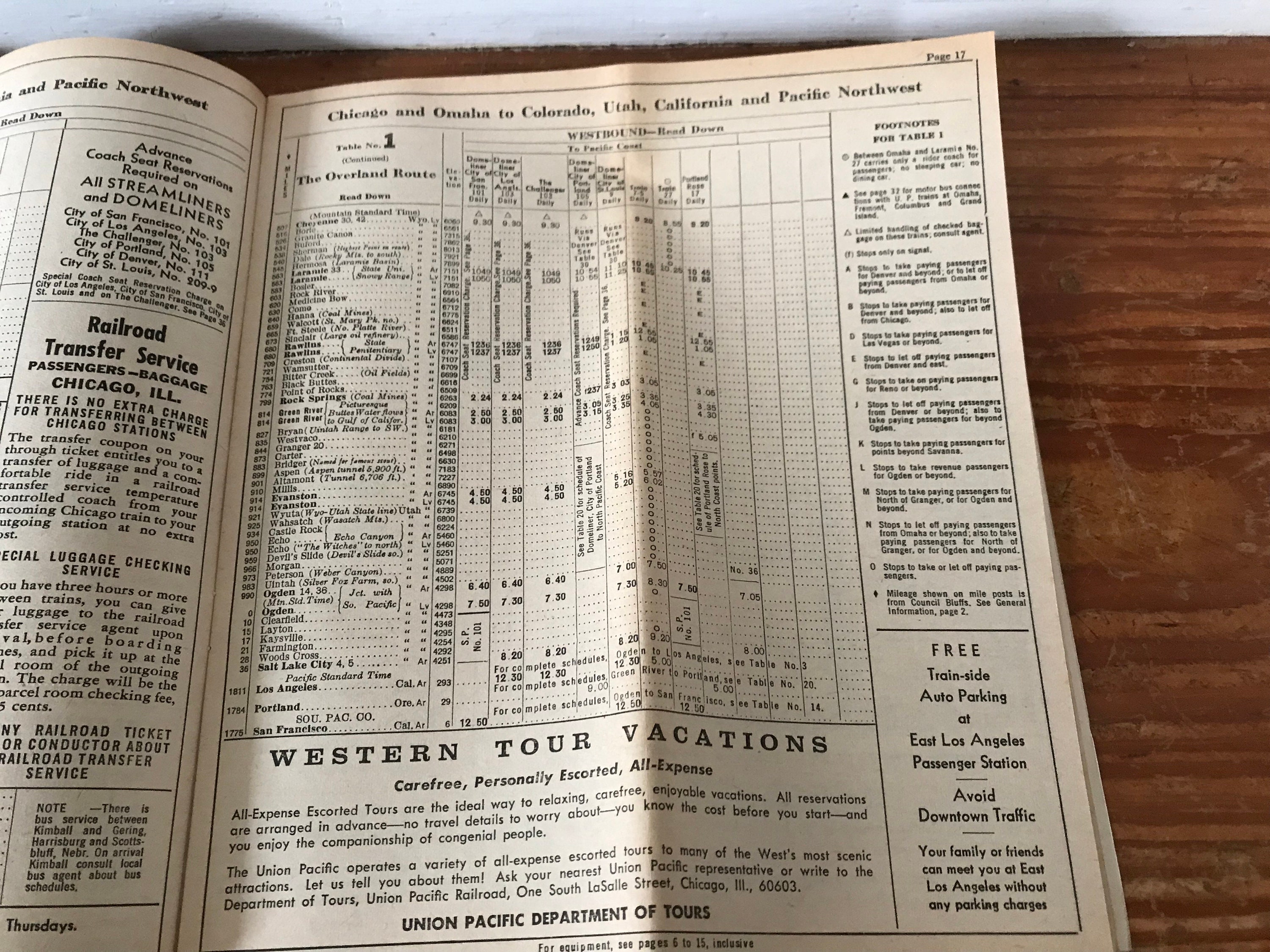 1960s Union Pacific Railroad Time Schedules - Railroad Ephemera - Etsy