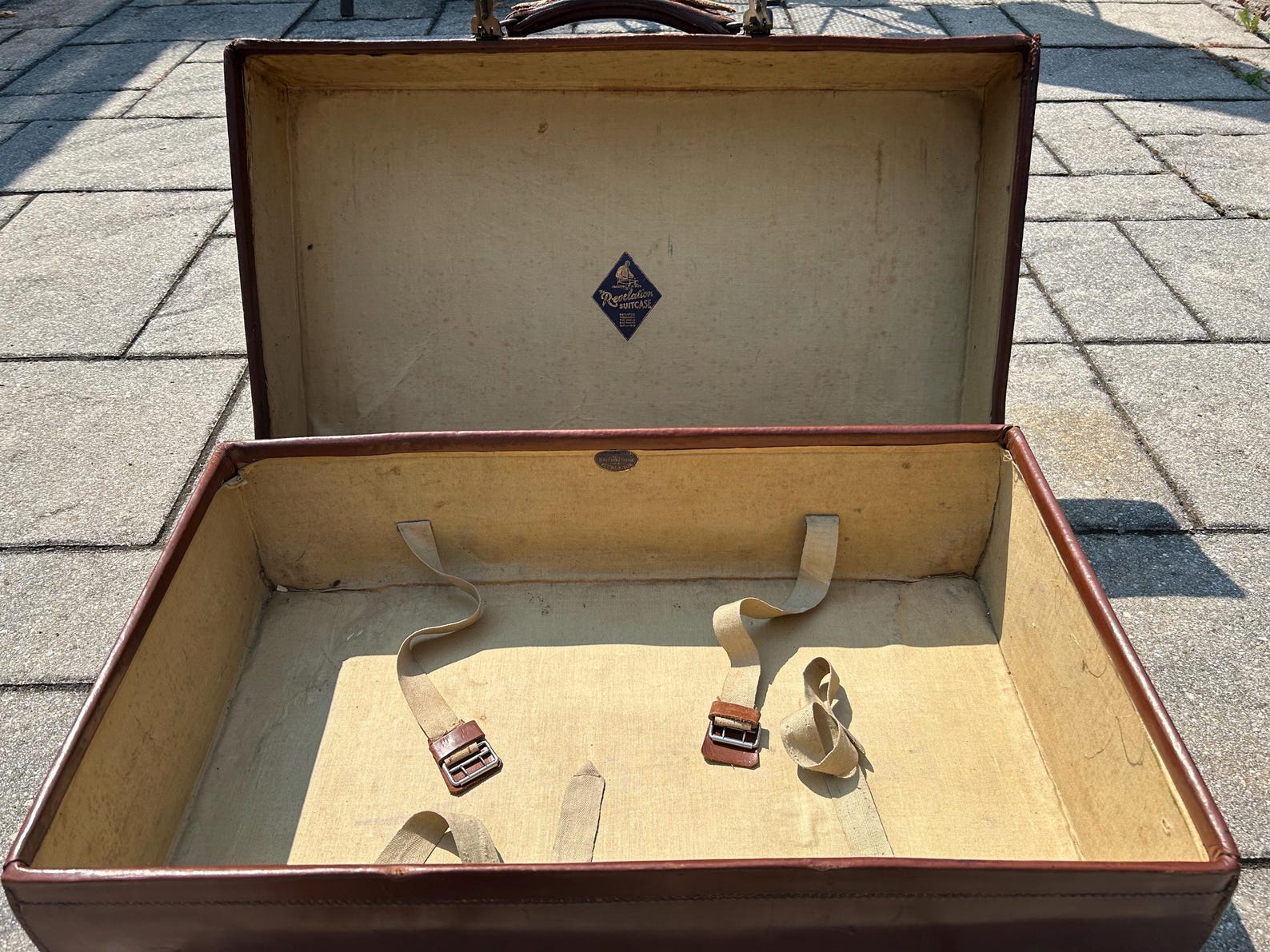 Revelation Suitcase - English Leather Suitcase - Old Tattered Leather ...