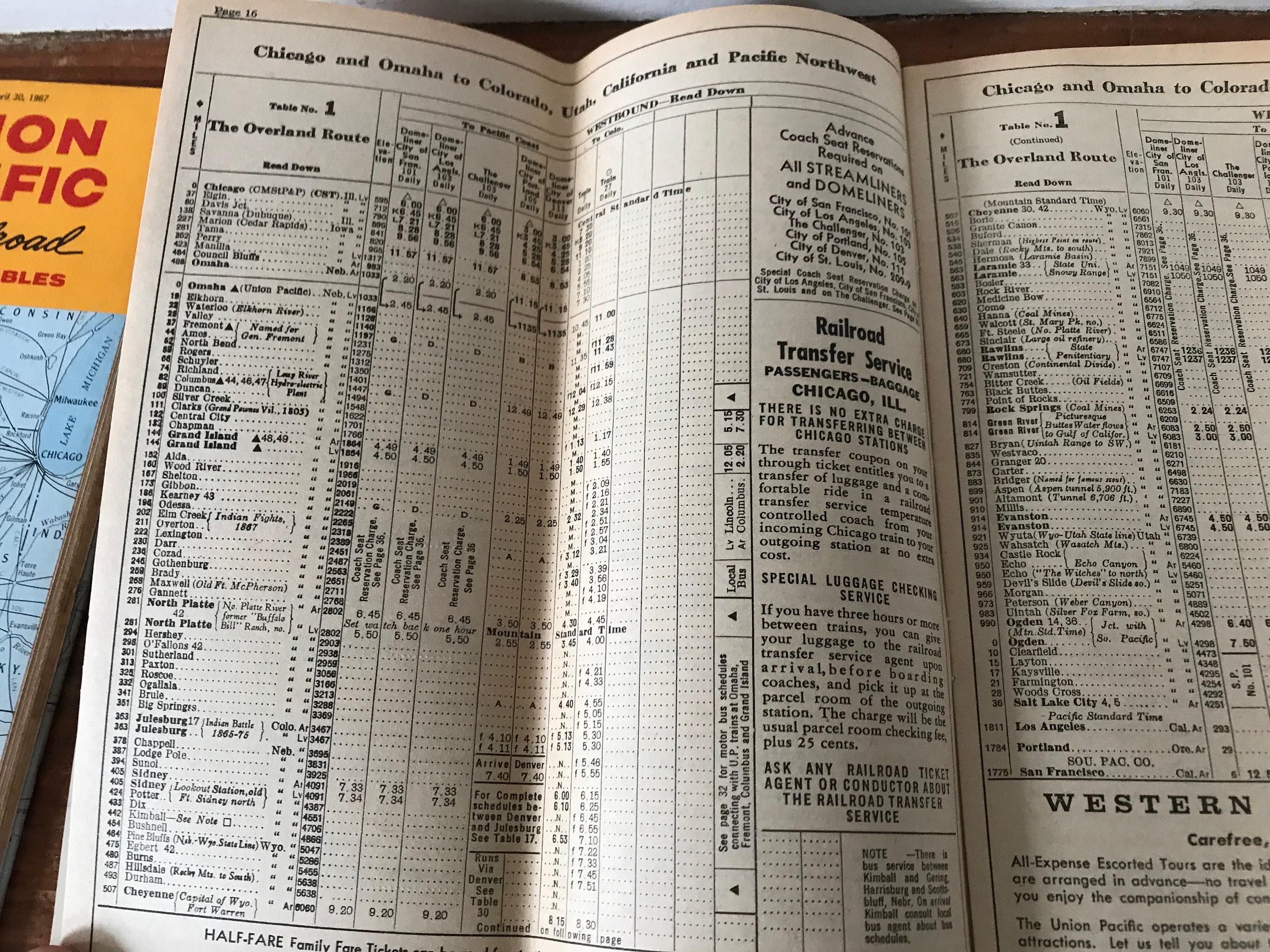 1960s Union Pacific Railroad Time Schedules - Railroad Ephemera - Etsy
