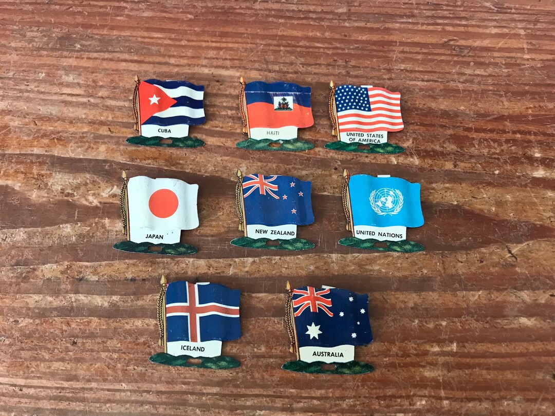 1959 Nabisco Tin Litho Flags 8 United Nations Flags - Etsy