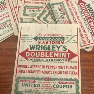 1920s Wrigley's Doublemint Gum Wrappers - Original Profit Sharing ...