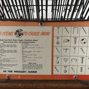 1960s Hardware Store Atlas Tack & Nail Rack - Countertop Display Piece ...