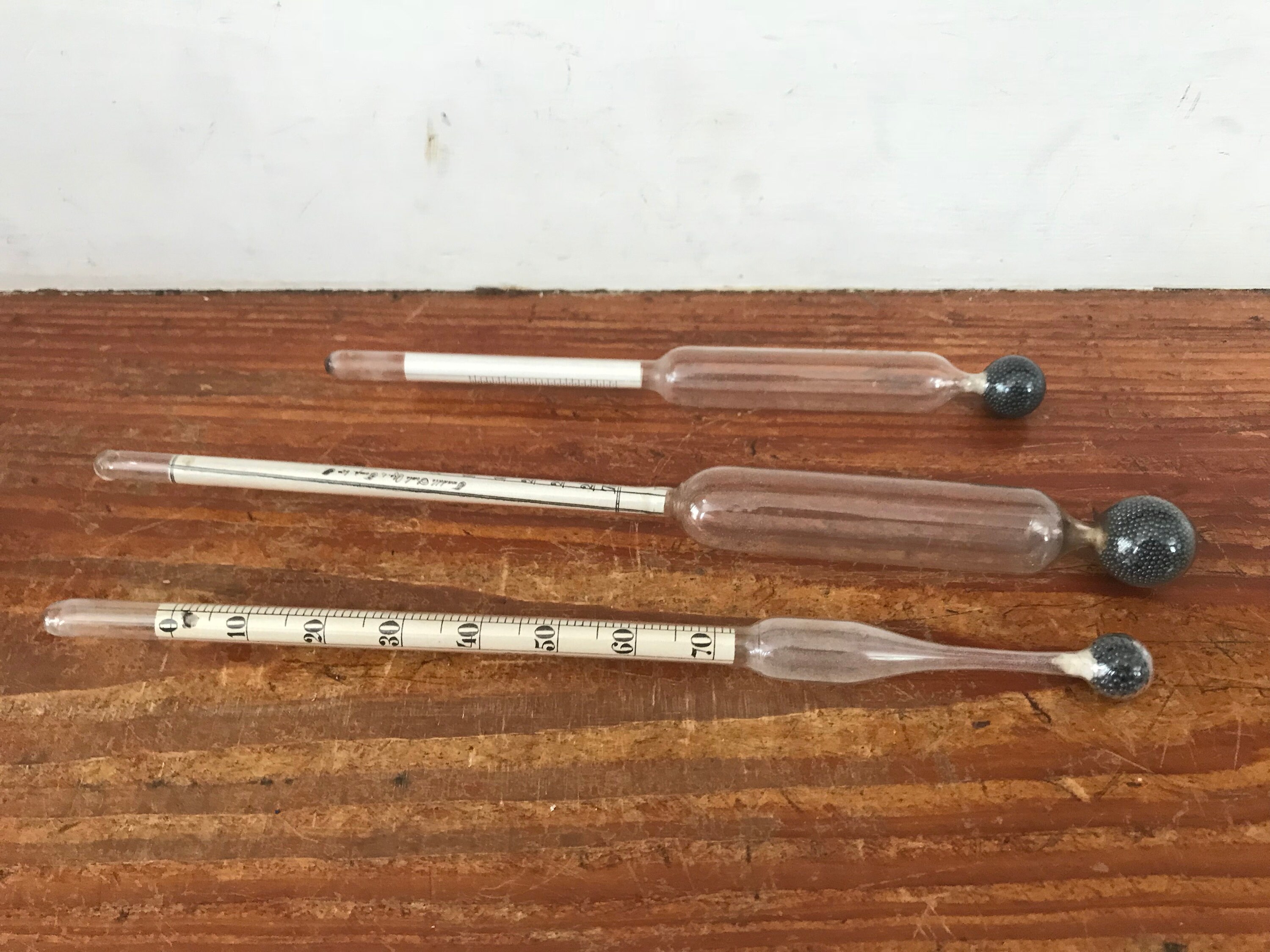 Antique French Glass Hydrometers 3 and Wooden Storage Box - Etsy