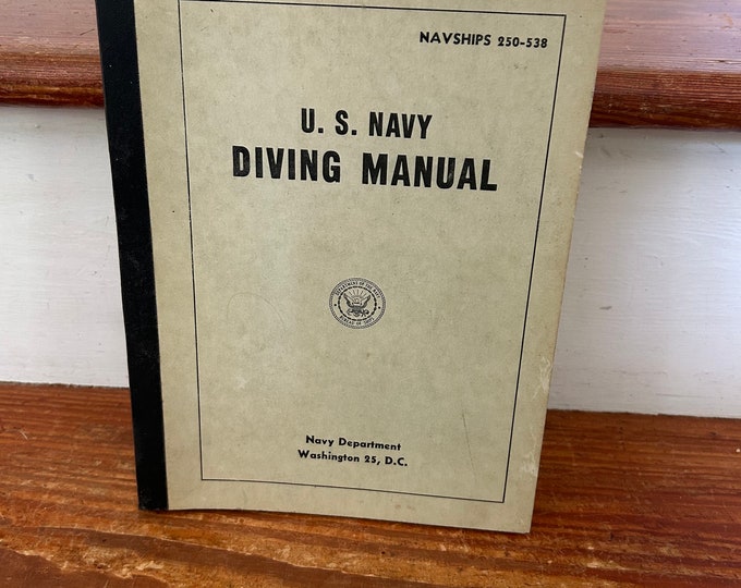 1950s U.S. Navy Diving Manual - - Etsy