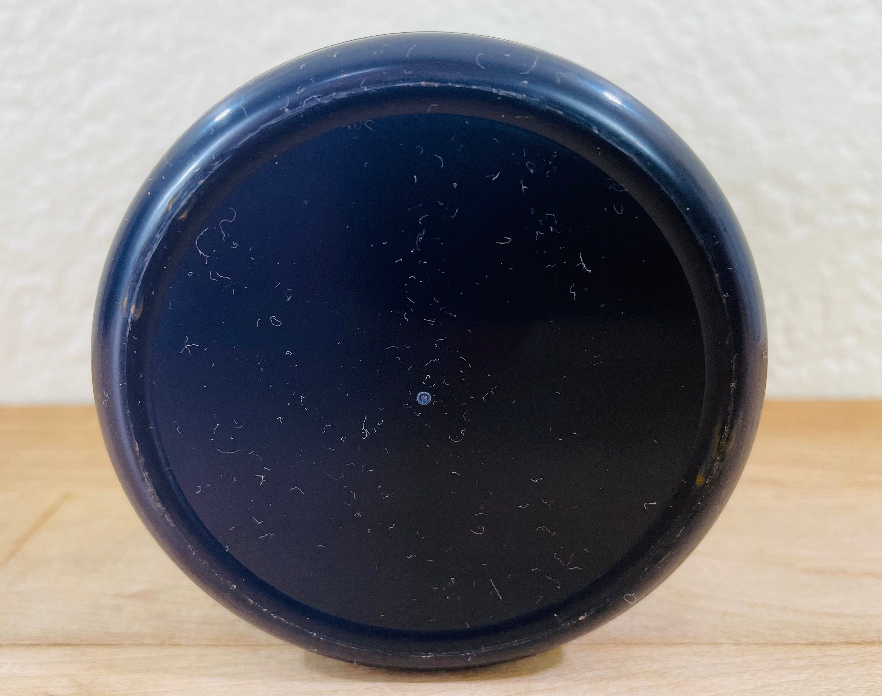 Silver Plate Canister With Dark Blue Plastic Insert No Lettering or ...