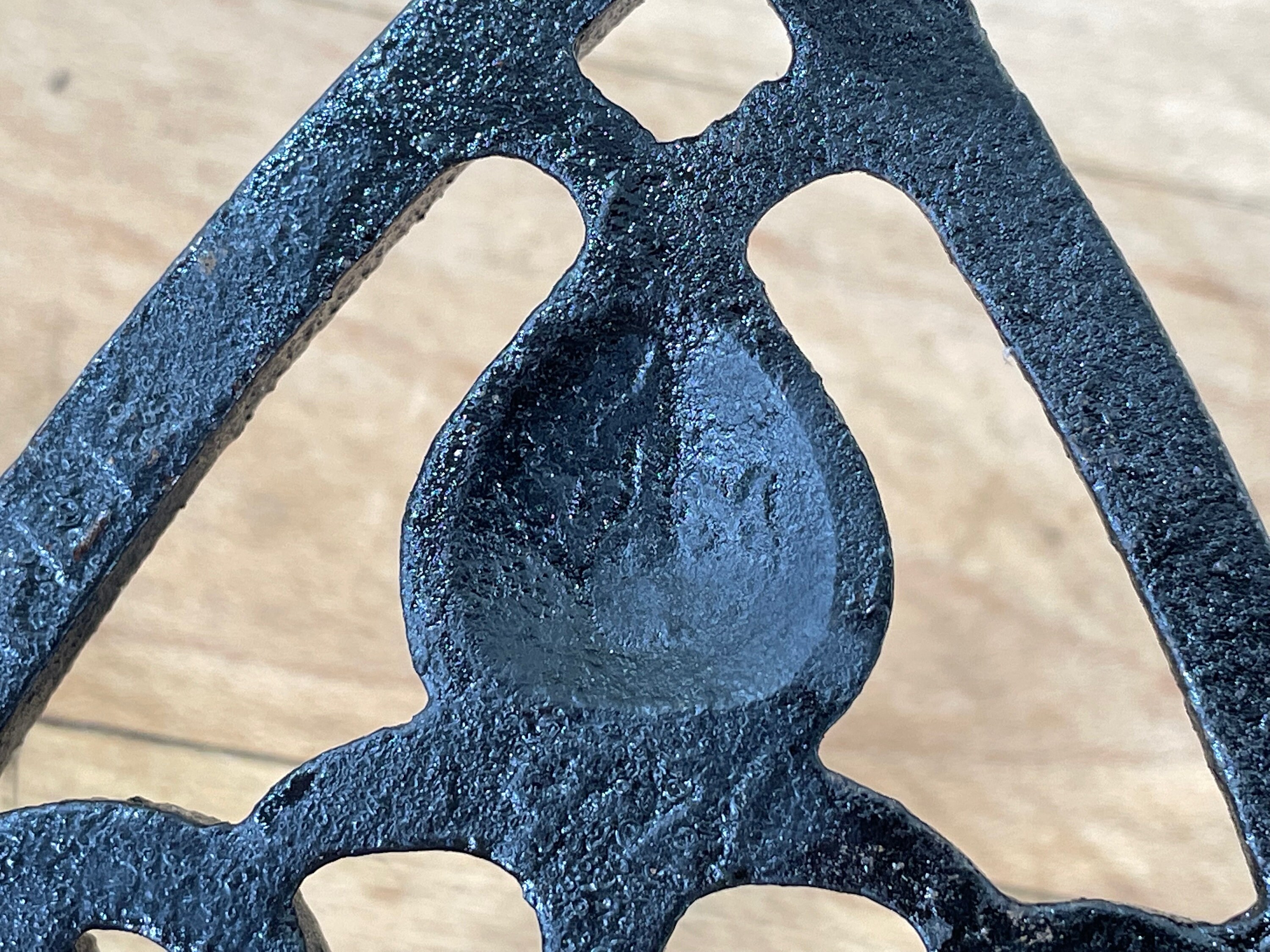Sad Iron Trivet, Lyre and Pineapple Cast Iron Footed Sad Iron Trivet ...