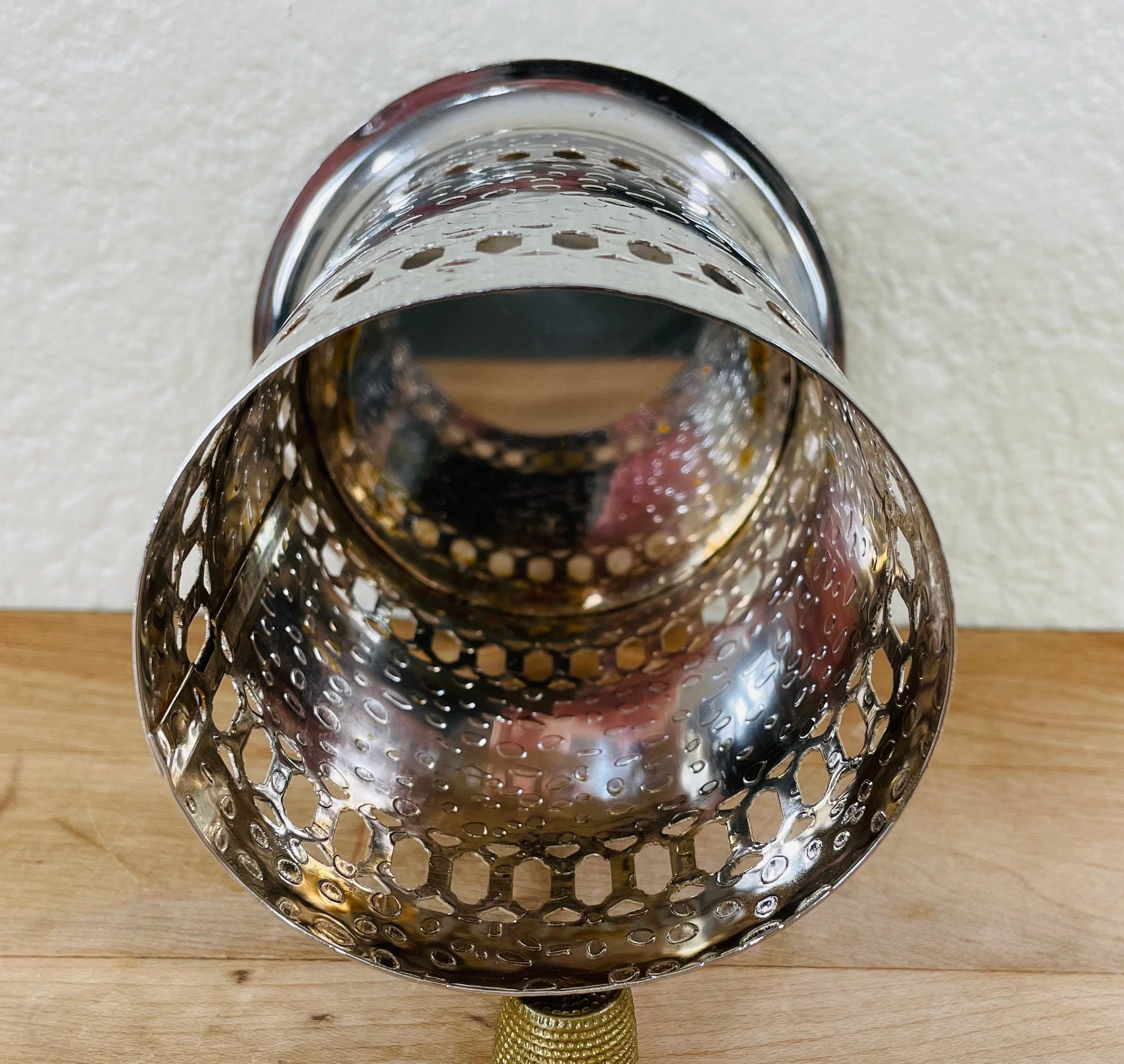 Silver Plate Canister With Dark Blue Plastic Insert No Lettering or ...