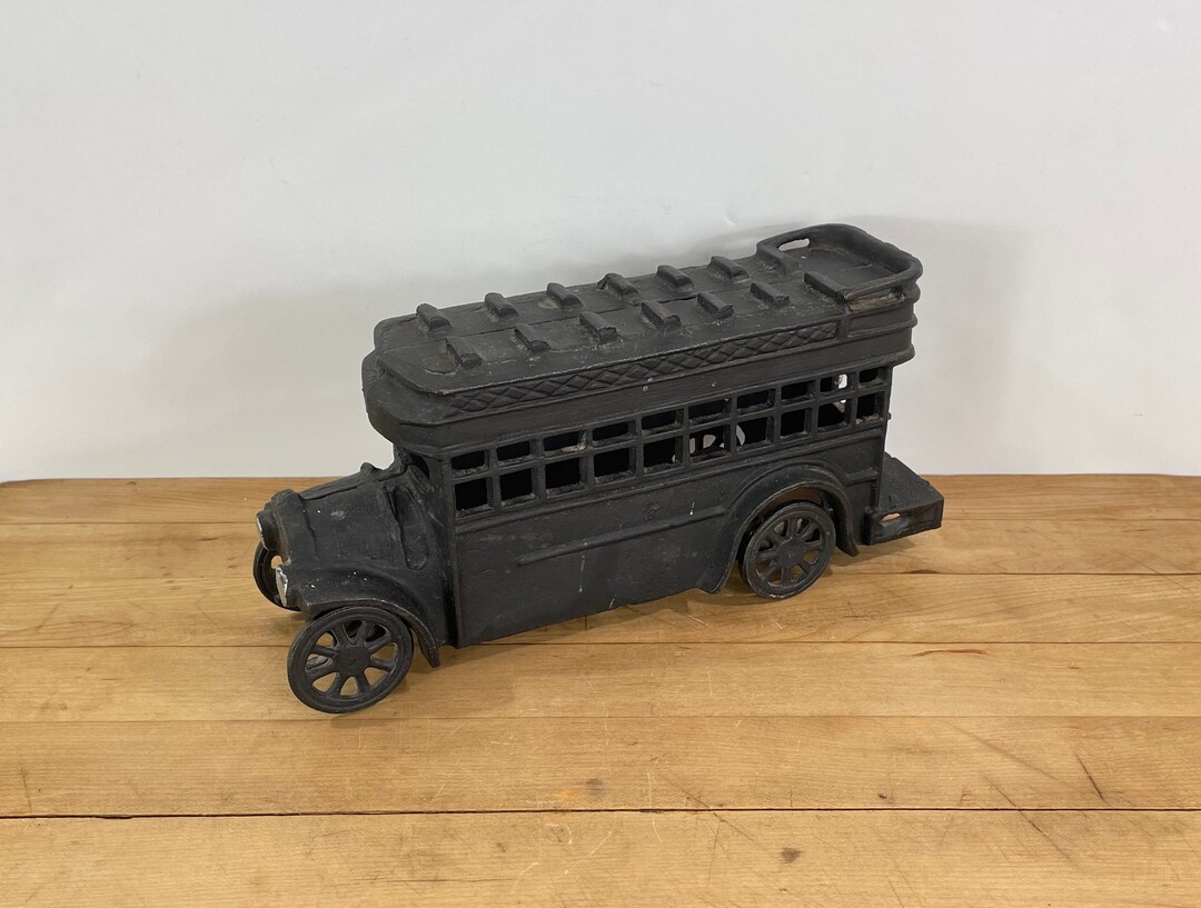 Cast Iron Toy Double Decker Bus - Etsy