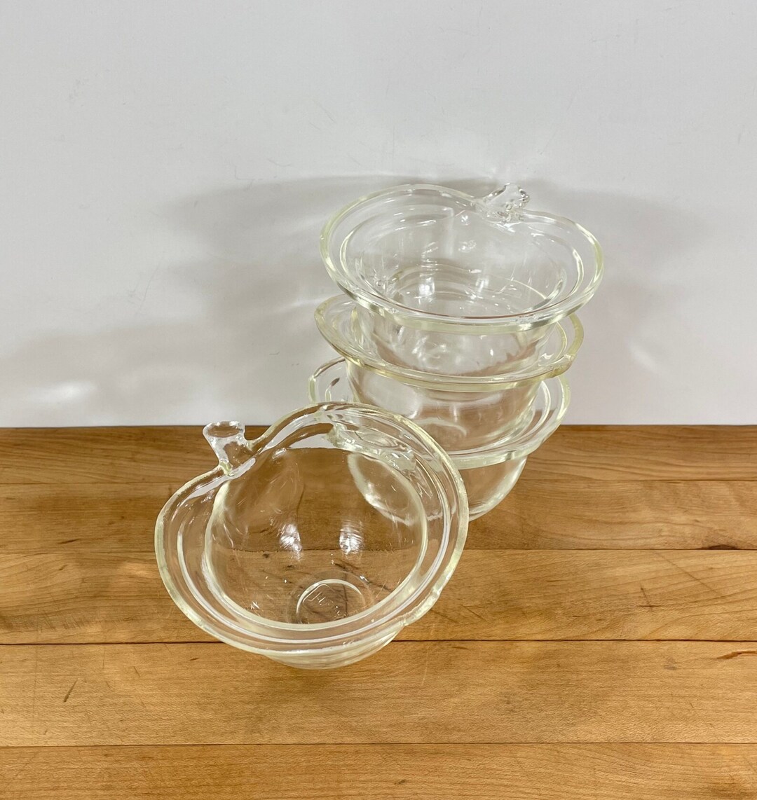 Ramekins by Glasbake, Clear Glass Apple Shaped Ramekins, 4 Ounce Clear ...