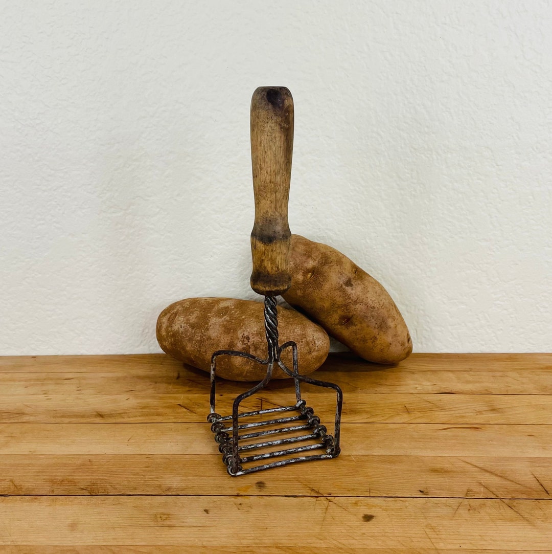 Antique Food Masher, Old Wire Kitchen / Potato Masher With Wood Handle ...